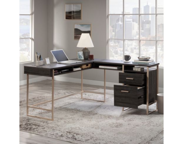 Sauder Walter Heights Blade Walnut Corner Desk Homemakers