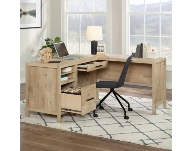 Sauder Pacific View Prime Oak Corner Desk | Homemakers