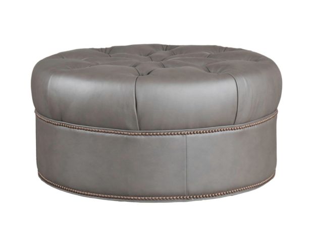 Gray leather ottoman store