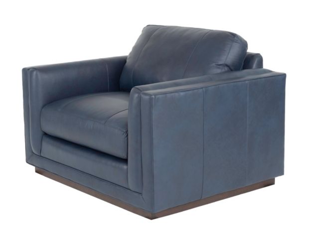 Smith Brothers Of Berne Inc. 220 Collection Genuine Leather Blue Chair 1 2 Homemakers