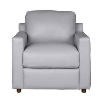 Simon Li J856 Gray Genuine Leather Chair | Homemakers