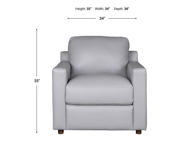 Simon Li J856 Gray Genuine Leather Chair | Homemakers