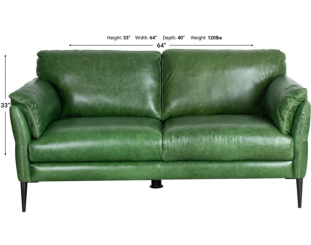 Soft Line America 7905 Collection Genuine Leather Green Loveseat ...