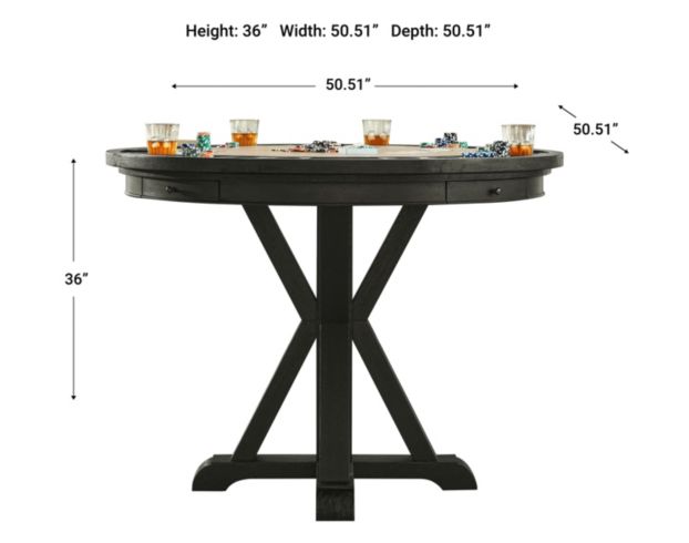 Steve Silver Rylie 5-Piece Black Counter Game Table Set