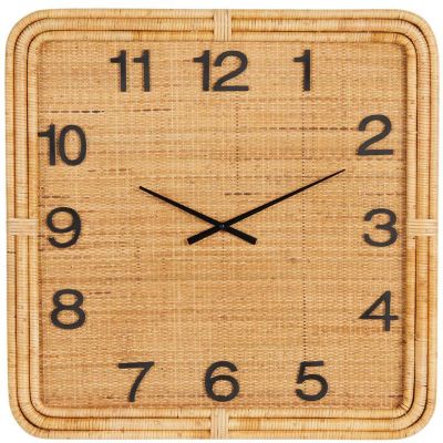 Uma Brown Cane Wall Clock | Homemakers