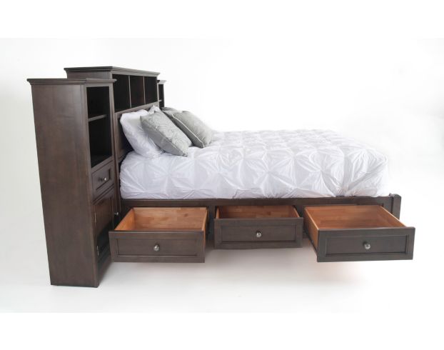 Whittier Wood McKenzie Classic Java Queen Bookcase Bed with